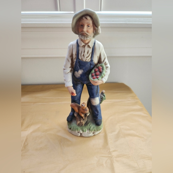 Vintage | Art | Vintage Homco 8 Figurine Old Man With Basket Of Apples ...